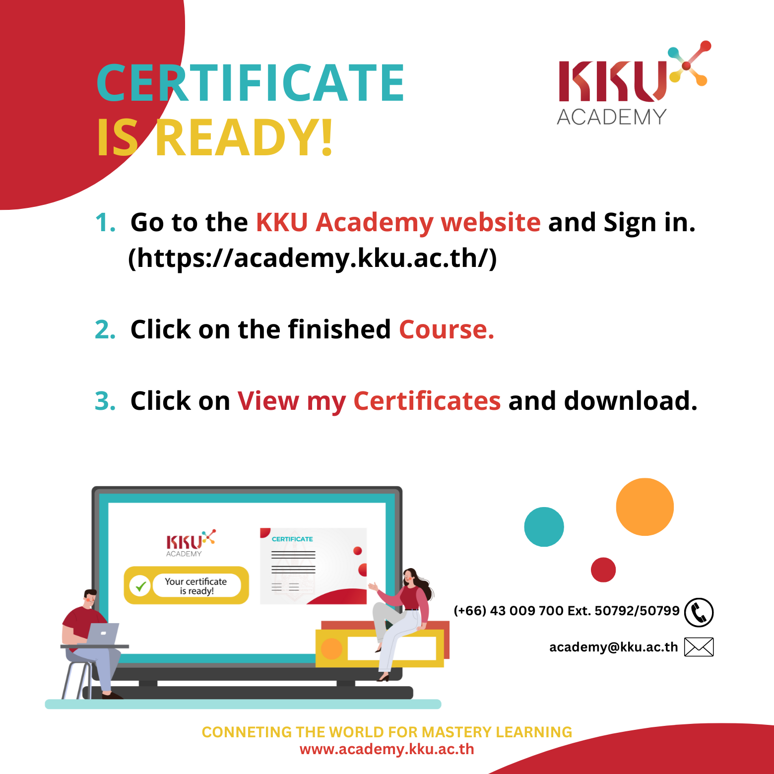 Certificate พร้อมให้ดาวน์โหลดแล้ว! - KKU Academy